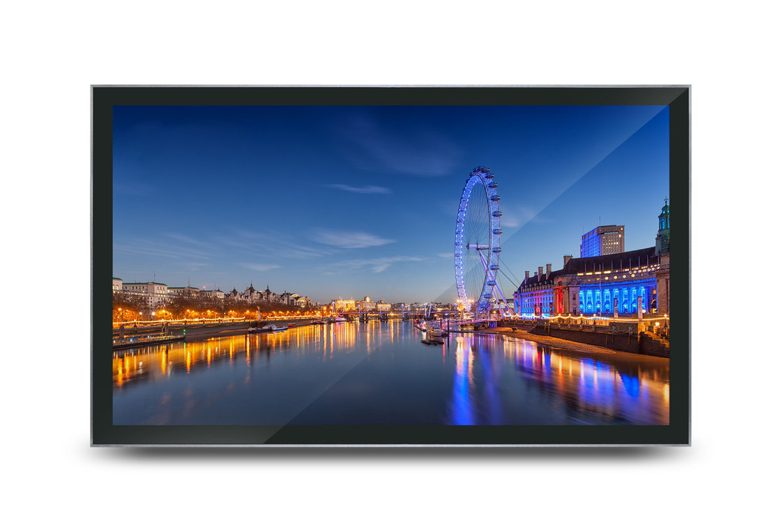 White Black Wall Mounted Digital Signage 4mm Tempered Glass Protection