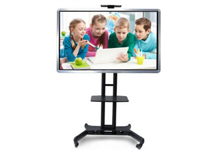 Ir Multitouch Smart Board For Classroom , Interactive Whiteboard 55" With Wheels / Smart Pen Tray
