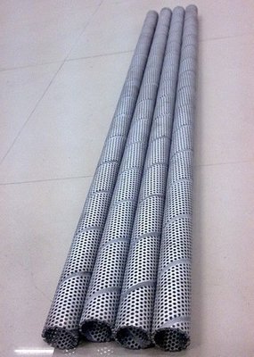 Stainless Steel Perforated Metal Tube Straight Welding Seam For Filter Core , Exhuast
