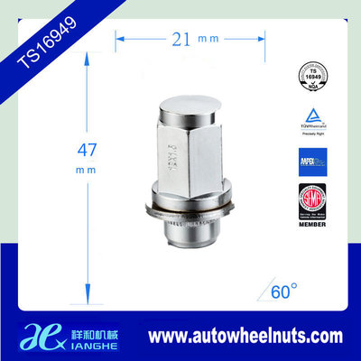 Car Wheel Hub Bolt an Nut , Auto Wheel Nuts Length 47mm Hex 21mm