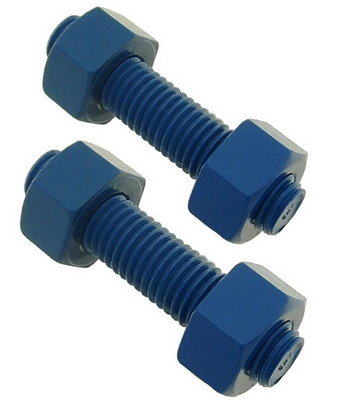 Stud Bolt and Nut, Cadmium and Xylan Fluoroploymer Coated