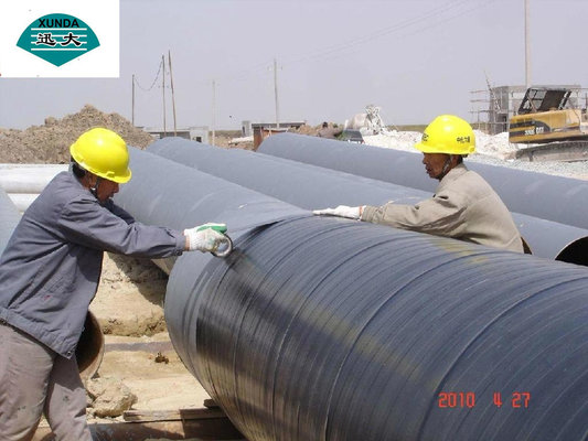 Black Pipe Insulation Tape with Polyethylene Backing , Oil Gas Pipeline Tape Rust Prevention
