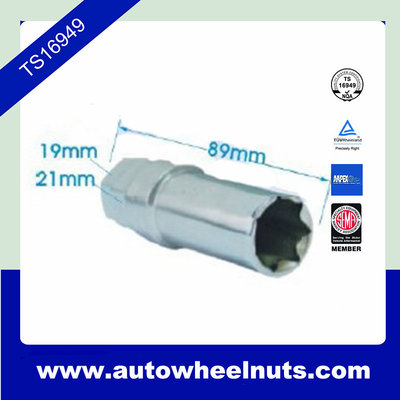 Chromed Car Wheel Anti - theft Nuts And Bolts Kit Cold Forging , 89mm Length