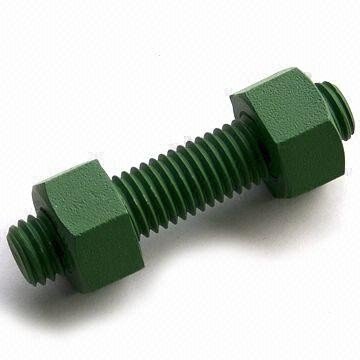 Green, Black A193 B7 Cadmium Coated Stud Bolts and Nuts with ANSI / ASME Standards