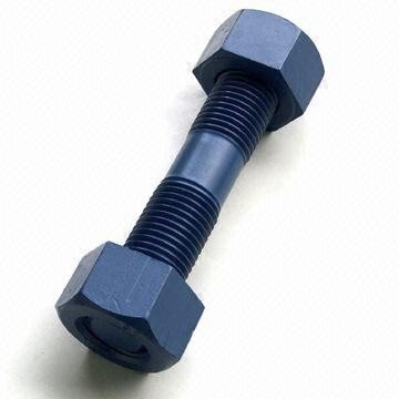 Blue, Red A193 B7 / A194 2H Stud Bolts and Nuts with Xylan Fluoroploymer Coated Surface
