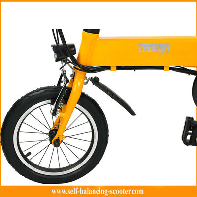 48v 10.4ah Li-Ion Battery Smallest Folding Bike 250w Motor E Bike , Yellow