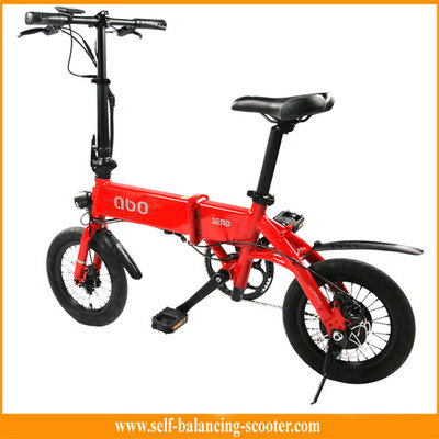 Girls Mini Folding Bike Electric Boost Bicycle In Red , CE / Rohs Approval