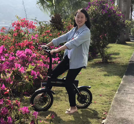 150KG Loading Capacity Folding Electric Bike LED Lights With 12inch Wheel