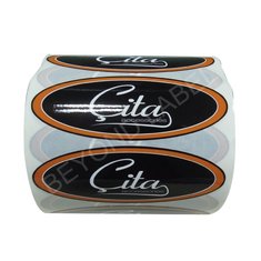 Oval Shaped Custom Logo Self Adhesive Paper Labels , Roll Packaging Paper Labels