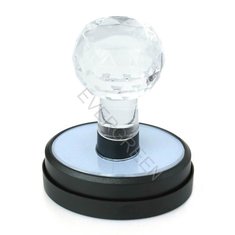 Spring crystal handle and Round  pre inked flash stamp, Return ddress stamp, Deposit stamps, Logo stamp