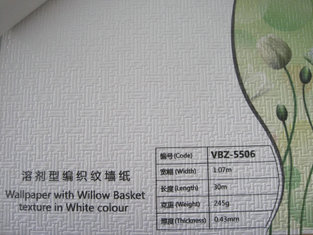 PVC Wallpaper Solvent Inkjet Printing Media For Digital Printing