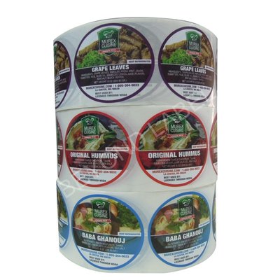 Self Adhesive Paper Labels For Packaging , Roll Round Label Stickers  , Custom Logo Stickers