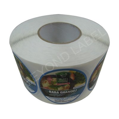 Self Adhesive Paper Labels For Packaging , Roll Round Label Stickers  , Custom Logo Stickers