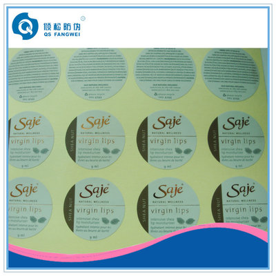 Waterproof Matt Silver Packaging Label  , Self Adhesive Plastic Label  / Matt Silver Label