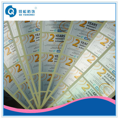 Void Self Adhesive Plastic Labels