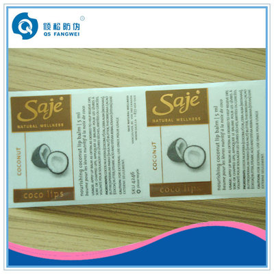 PP Copper Hot Stampig Self Adhesive Plastic Labels / Transparent Plastic Adhesive Roll label
