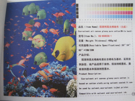 Eco Solvent Canvas Inkjet Printing Media For Home / Hotel Decorations