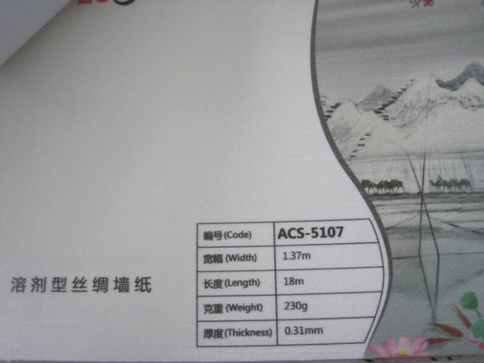 Eco Inkjet Printing Media Fiber Wallpaper Solvent With TC Wall Covering
