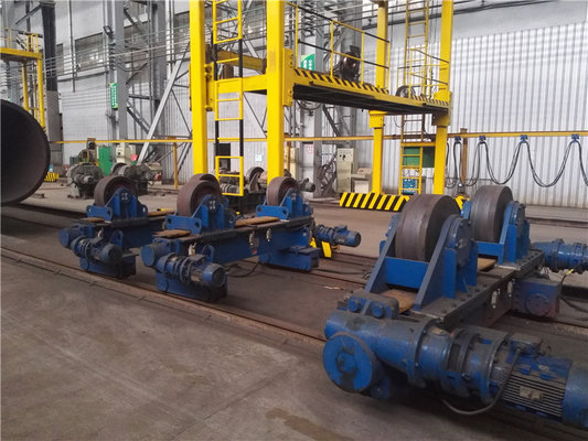 500T High Efficient Pipe Welding Rotator Yellow / Orange With Metal Rollers supplier