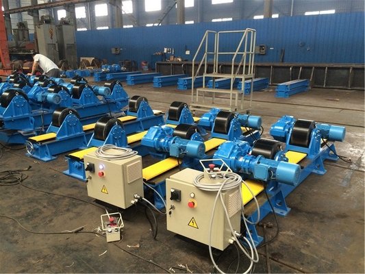 2T Small Press Pipe Welding Turning Roll Rubber Wheel Rotator Electric Control System supplier