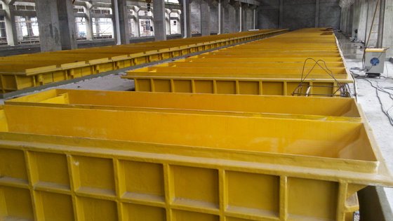 Yellow Fiber Reinforced Plastics Industrial Electrolytic Cell For Electro Refining / Electro Winning supplier