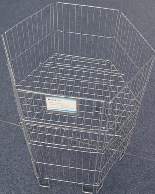 Fold Up Retail Display Baskets Wire Basket Bin For Promote Goods