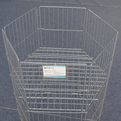 Fold Up Retail Display Baskets Wire Basket Bin For Promote Goods