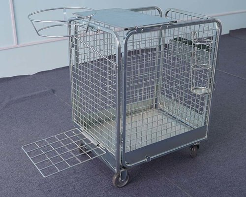 Strong Logistics Cage Trolley / Heavy Duty Shopping Cart 300kg Load Capacity