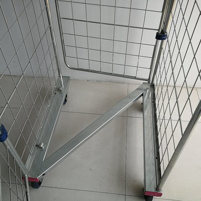 Heavy Duty Mesh Logistics Trolley Delivery Goods Chrome Plated Material