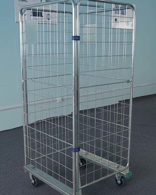 Heavy Duty Wire Mesh Storage Cage Four Wheel OEM Service Accepted