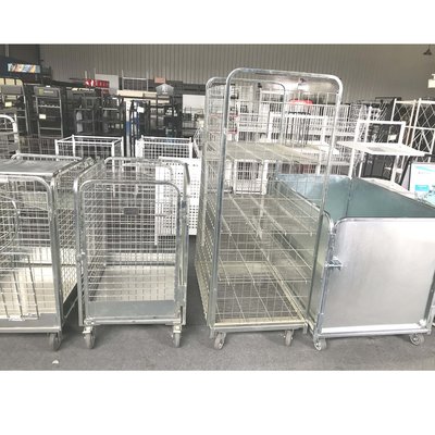 Wire Security Metal Storage Cage Rubber Castors Material ISO9001 Certificate