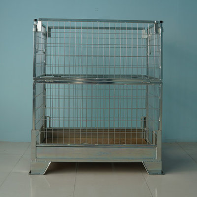 Warehouse Storage Cages Metal Stackable Pallet Cage Wire Container Type