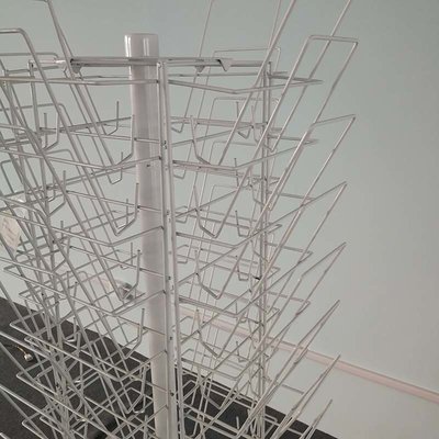 Newspaper / Magazine Shelf Display Rack Wire Metal With Wheels