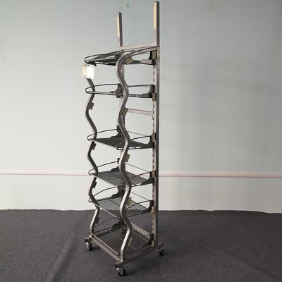 Six Layers Custom Display Racks / Mretal Oil Display Rack Cutomized Color