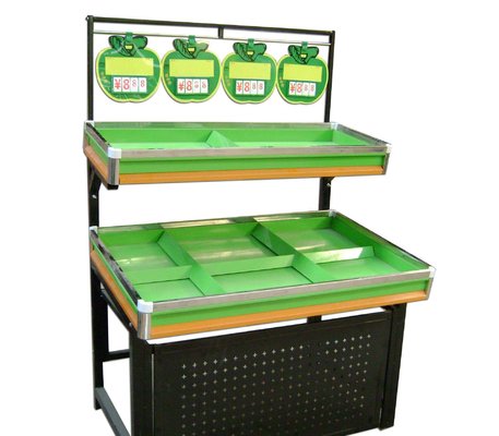 Multi Layer Fruit And Vegetable Display Stand Metal And Wooden Customer Size