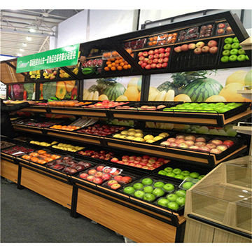 Organic Natural Fruit And Veg Rack , Fruit And Veg Display Stands
