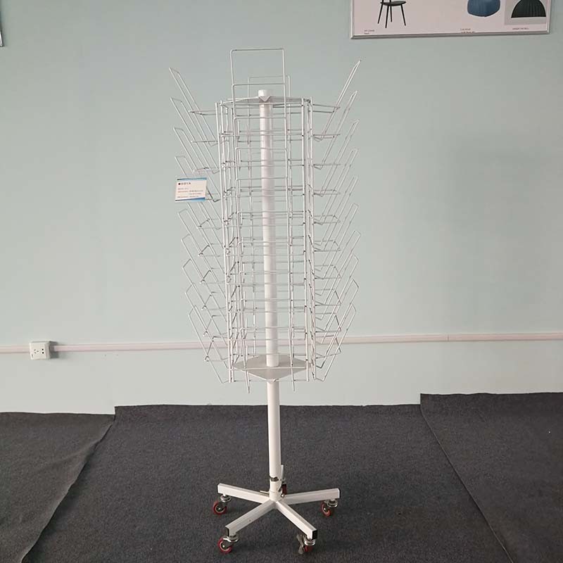 2"Castor Spinning Custom Display Racks For Newspaper And Magazine