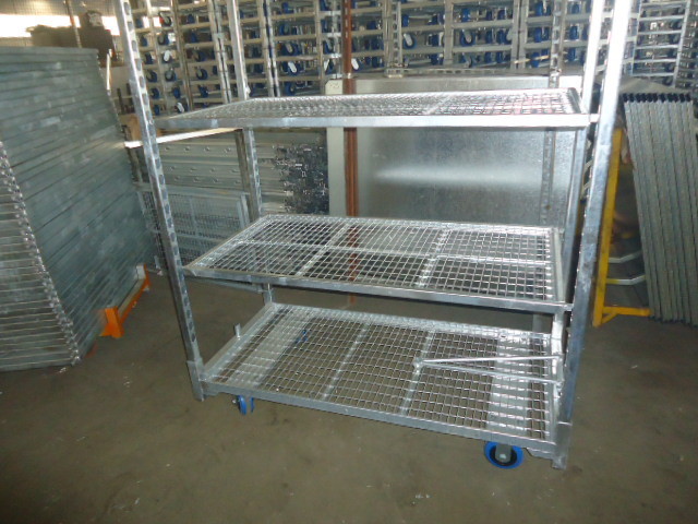 Display Nylon Wheel 1900mm Galvanized Flower Trolley