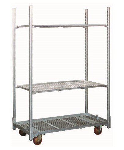 100kg/Shelf Shopping Powder Coated Danish Flower Trolley