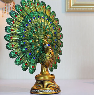 European classic Peacock Spread His Tail craftwork Decoration