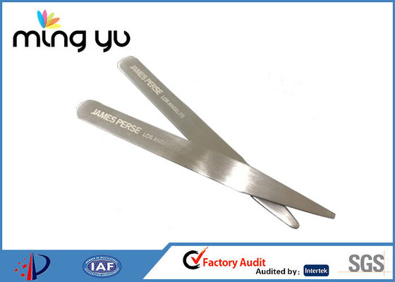 9mm Width 0.8mm Thickness Metal Collar Stays Brushed Surface Blue / Rose Gold