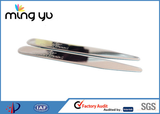 Shirt Metal Collar Stays /  Silver Shirt Collar Bone Logo Laser Engraved