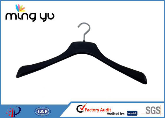 Logo Printed Plastic Clothes Hangers PVC Black Customizd Size