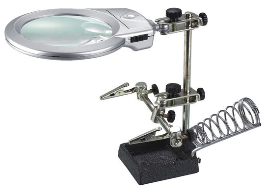 Illuminated LED Magnifier Desk Lamp Inspection 3x 130mm Diameter Lens