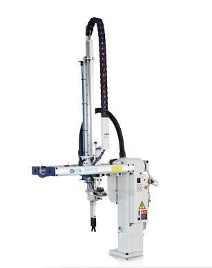 Swing arm robotic arm for injection molding machine