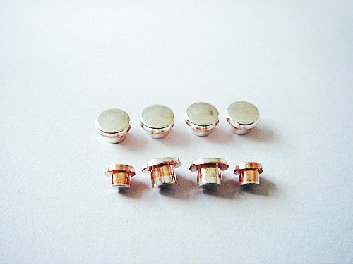 Circuit Breaker Silver Electrical Contact , stable Trimetal Silver Contact Rivet