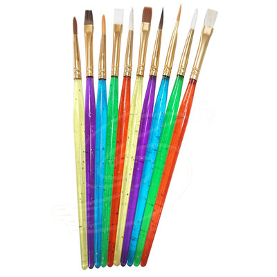 Plastic Handle Birch Wooden Synthetic Paint Brush Set