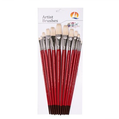 Bristle Hair 12pcs Set Of Brushes For Painting