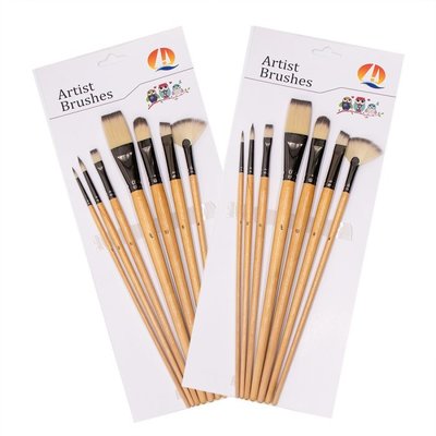 Nylon Hair Bicolor Artist Paint Brushes Set