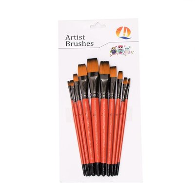 Black Aluminum Ferrule Artist Paint Brushes Set
